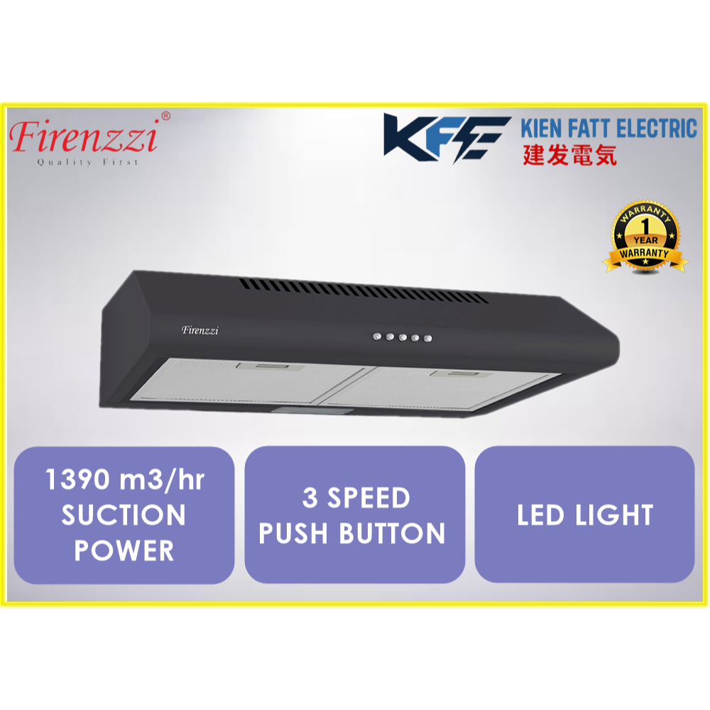 Firenzzi Slim Cooker Hood Suction Power 1390 m3/hr FH602BK 2 Fit ...