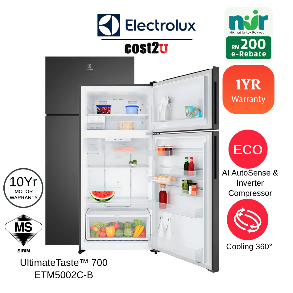 [NUR] Electrolux 431L/503L UltimateTaste700 Top Mount Fridge | ETM4302C ...