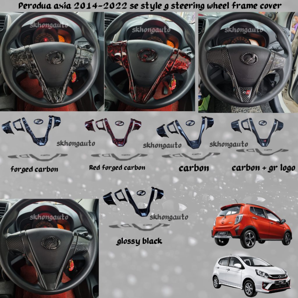 Perodua axia 2014-2022 forged carbon fiber gr steering wheel frame ...