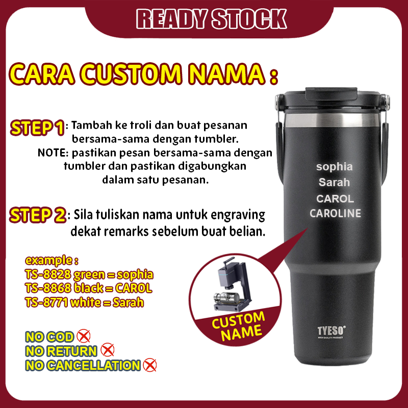 Service Custom Nama (Pastikan Order Bersama-sama Dengan Tumbler ...