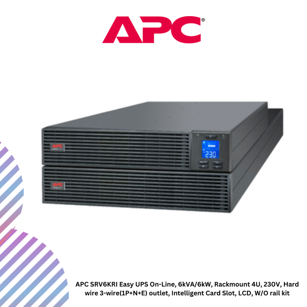 APC SRV6KRI Easy UPS On-Line, 6kVA/6kW, Rackmount 4U, 230V, Hard wire 3 ...