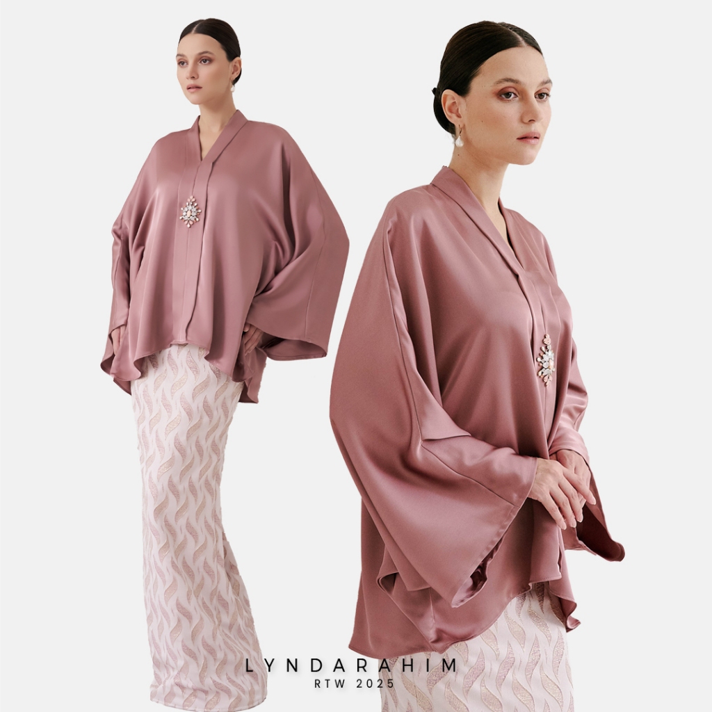 Lyndarahim KL Kesuma Baju Kurung Moden Satin Chiffon Baju Raya 2025 ...
