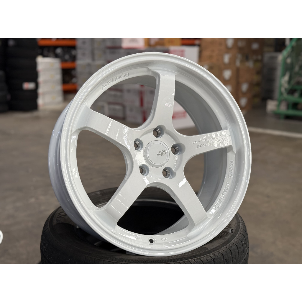 NEW 18X8.5J AOW GT Rim (set of 4) White 5X112 for Golf MK6 MK7 MK8 A3 S3 TT W176 W117 W177 W118 ...