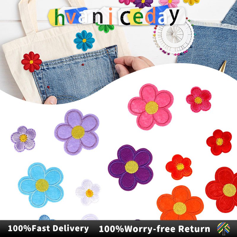 22PCS Flowers Patch Flower Patch on Sew on Embroidery Patches Badges ...