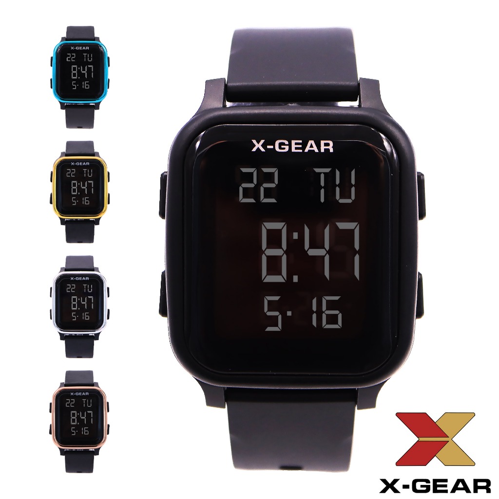 X-GEAR Watch ORIGINAL 30m Waterproof Rubber Strap Watch Unisex Jam ...