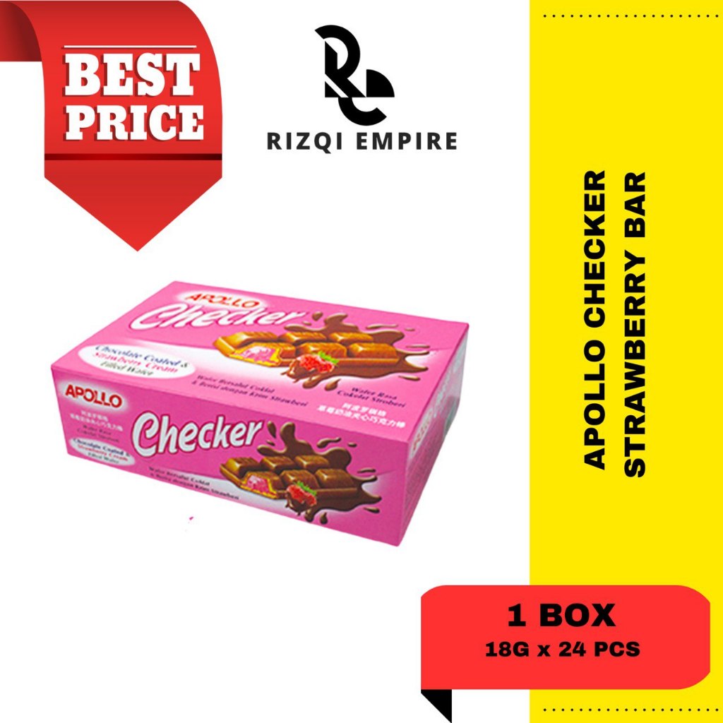 APOLLO CHECKER STRAWBERRY BAR (REPACK) | Shopee Malaysia