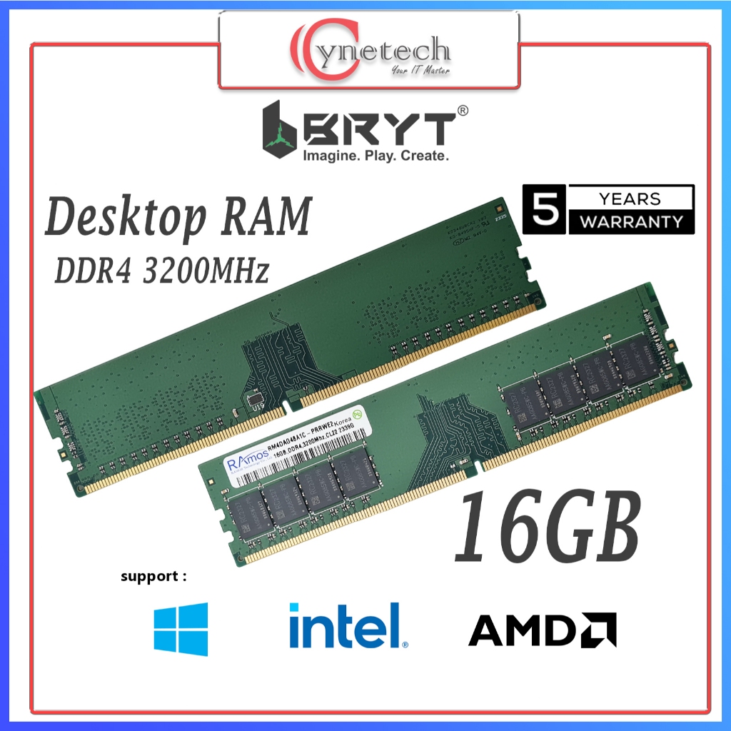 BRYT Desktop RAM DDR4 3200MHz / DDR5 4800MHz UDIMM PC RAM 1.2V | Shopee ...