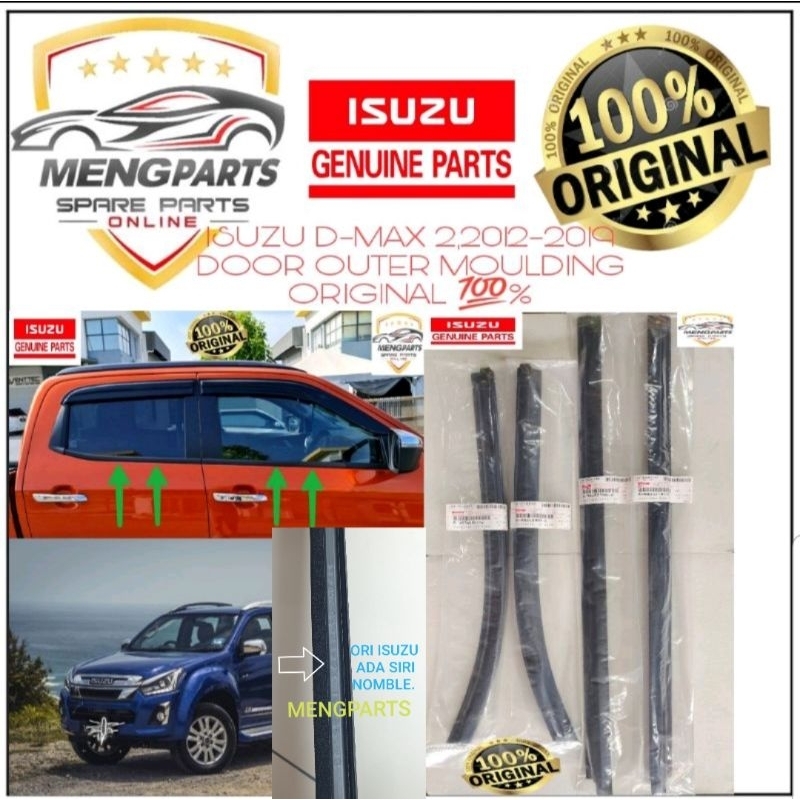 ORIGINAL 💯% ISUZU D-MAX NEW RT50 TFS86 4DOOR 2013Y-2019 YEAR DOOR OUTER MOULDING DOOR GLASS ...