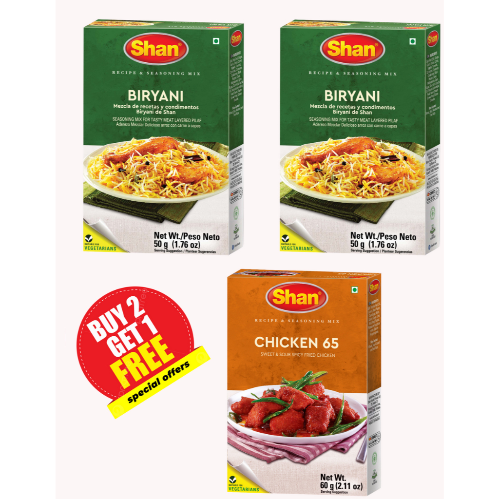 SHAN BUY 2 BIRYANI GET 1 FREE SHAN CHICKEN 65 MASALA | Shopee Malaysia