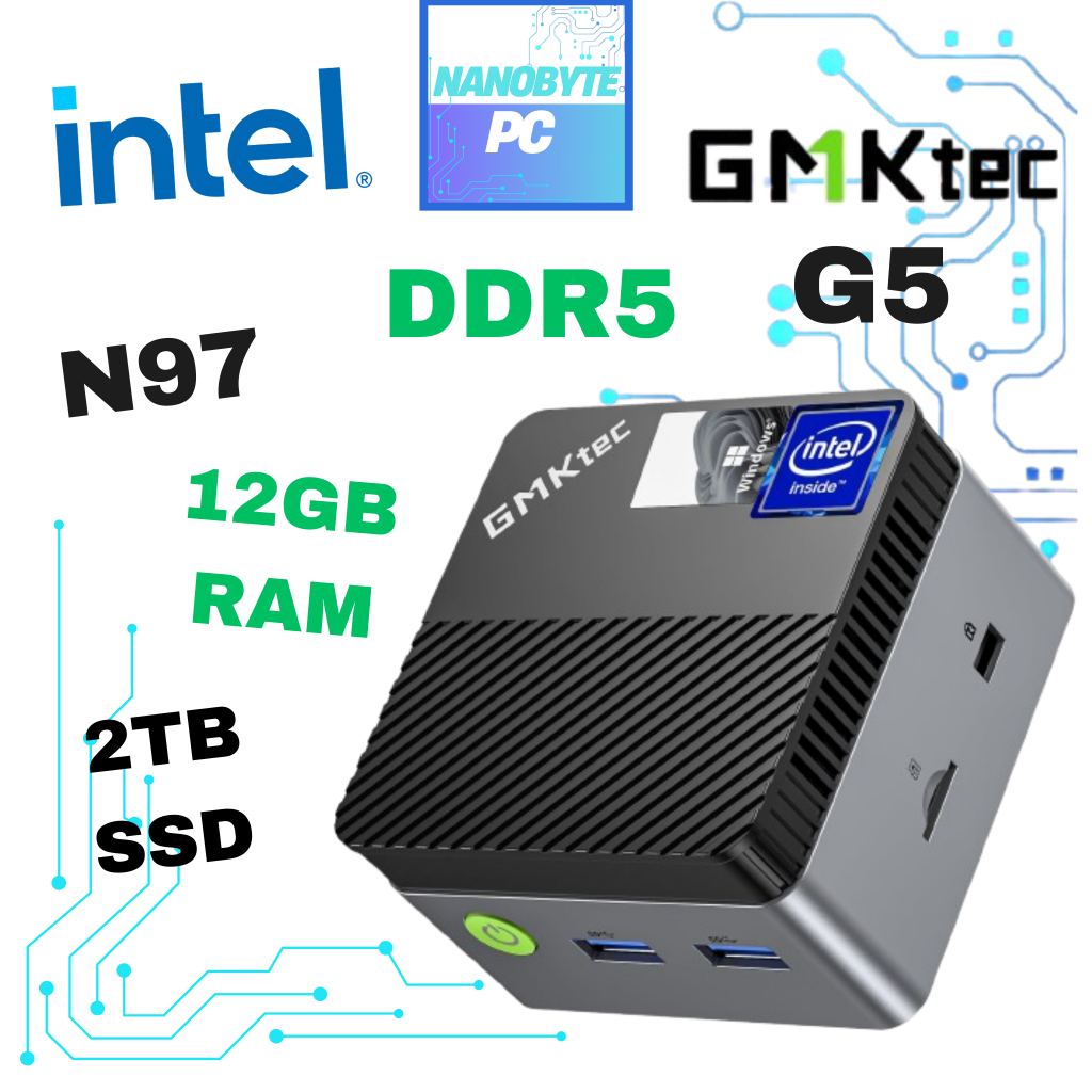 GMKTec G5 Windows Mini PC 12GB DDR5 RAM 2TB SSD Desktop PC Computer ...