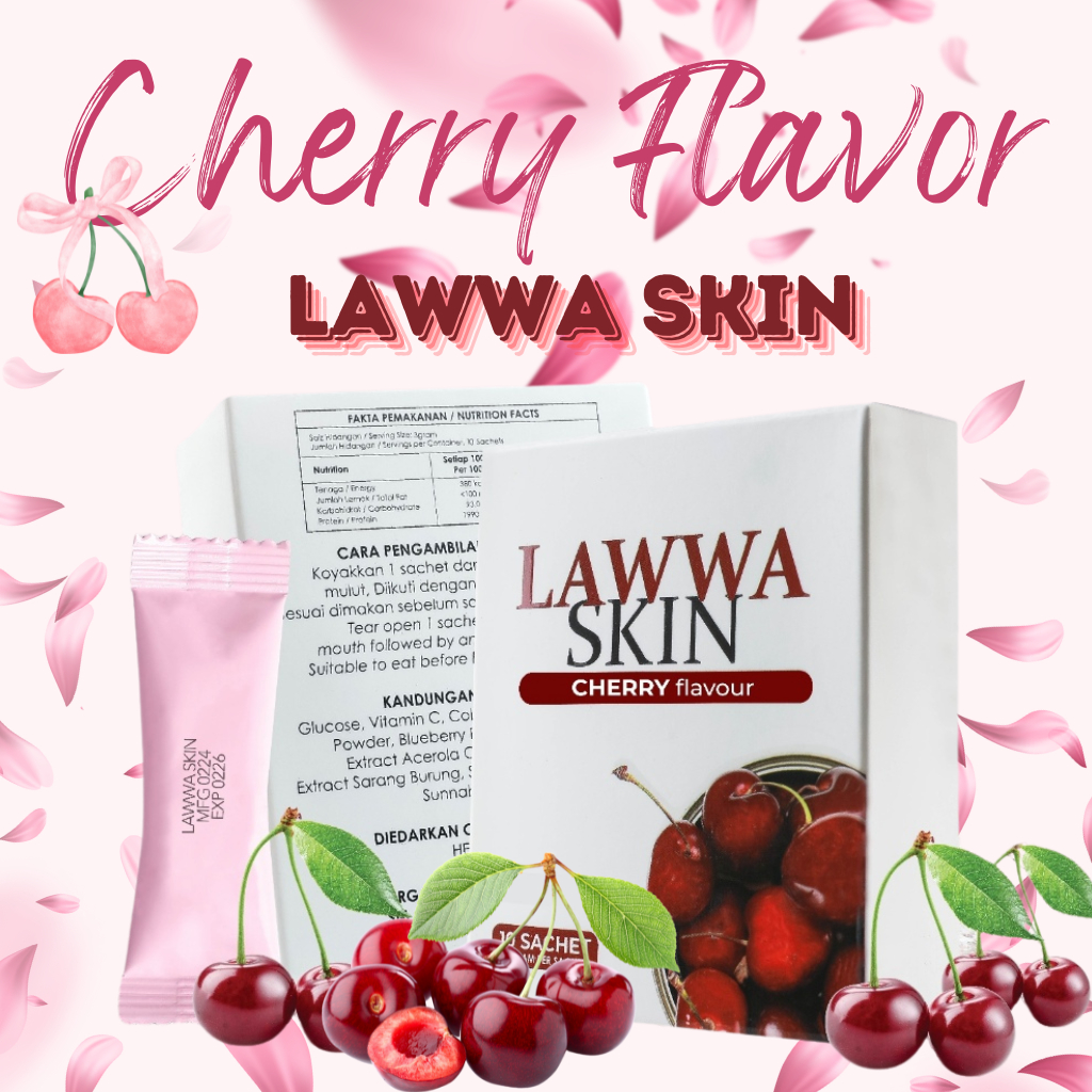 LAWWA SKIN CHERRY | 1 BOX 10 SACHET | SKIN REPAIRING & FLAWLESS SKIN ...