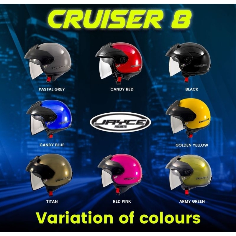 JAYCE HELMET SERUPA SGV CRUISER HELMET SEPARUH 100% ORIGINAL BRAND HIGH ...
