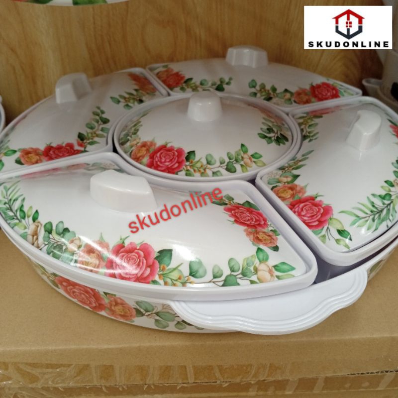 5IN1 MELAMINE PARTY SERVING SET/ SET BUFFET MELAMINE | Shopee Malaysia