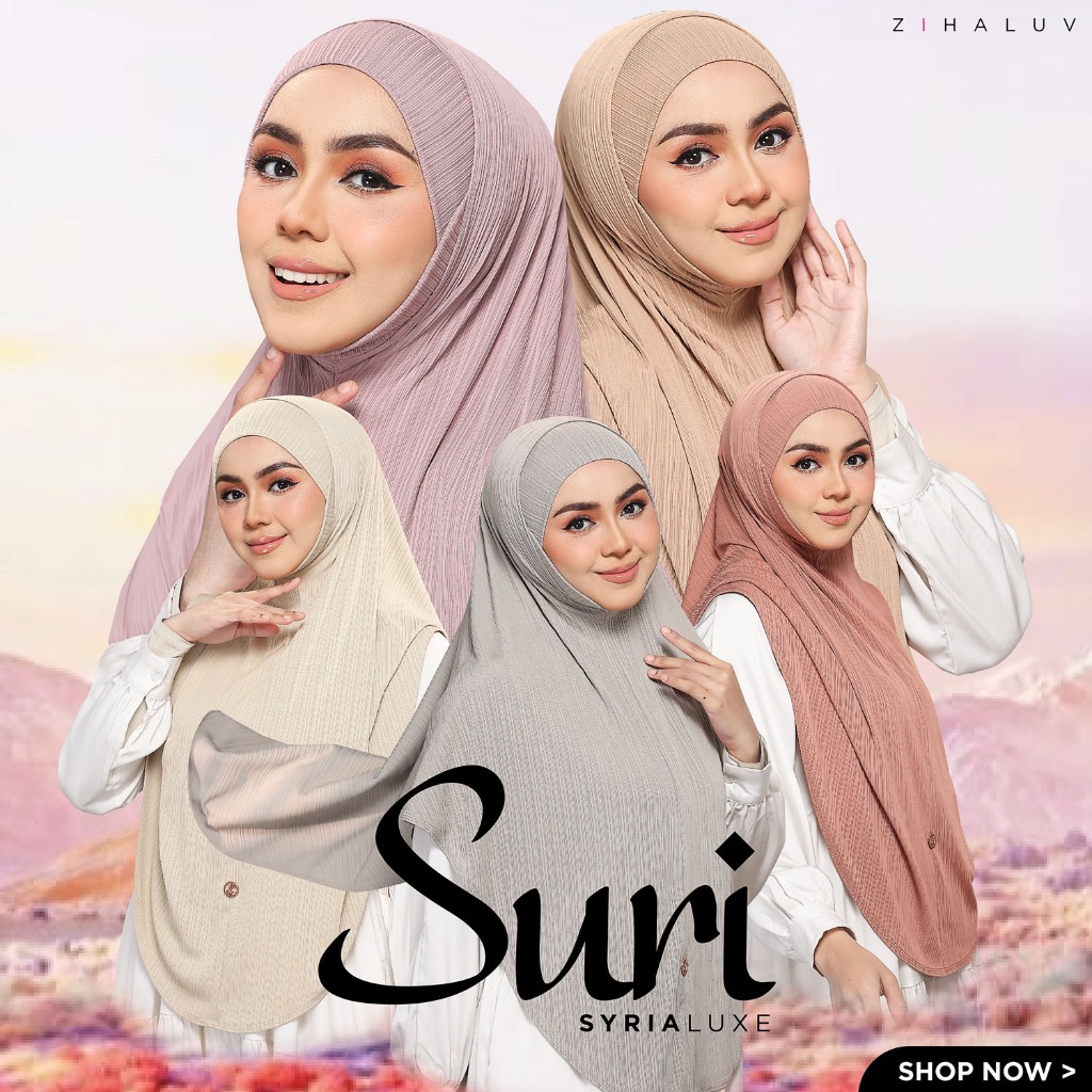 Zihaluv - Tudung Suri Syria Luxe - Lycra Ironless - Berdagu | Shopee ...