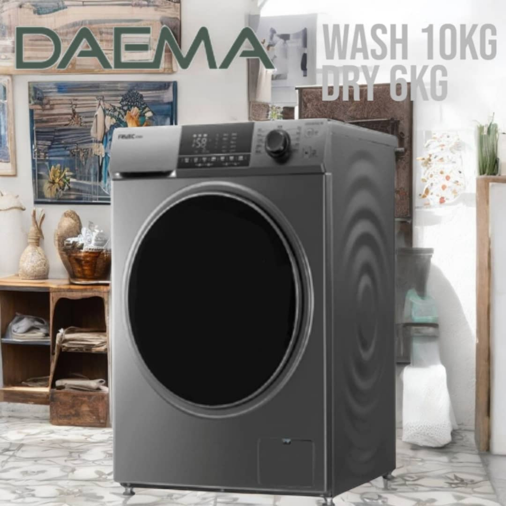 DAEMA ELECTRIC FRONT LOADING WASHER & DRYER COMBO 2 IN 1 WASH 10KG DERY ...
