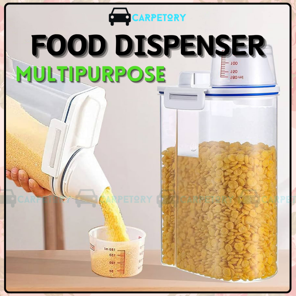 Food Container Dispenser 2L Plastic Storage Box Cereal Grain Rice ...