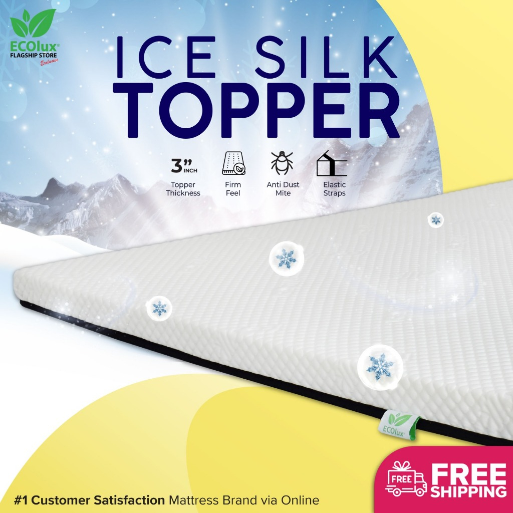 FREE SHIPPING ECOlux- Ice Silk Mattress | Firm Feel Topper (3 ...