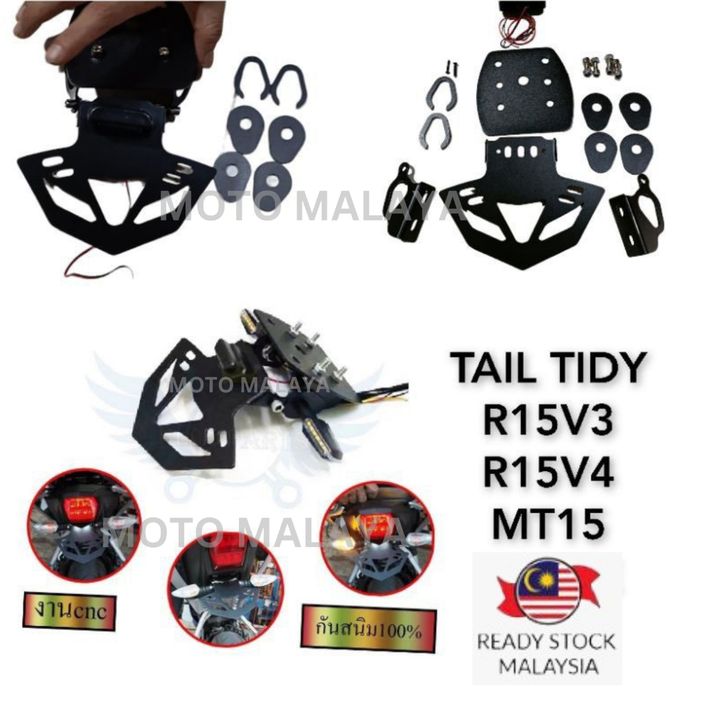 TAIL TIDY PLATE NUMBER WITH LED LIGHT FOR R15 V3 V4 MT15 MT-15 FOLDABLE ...
