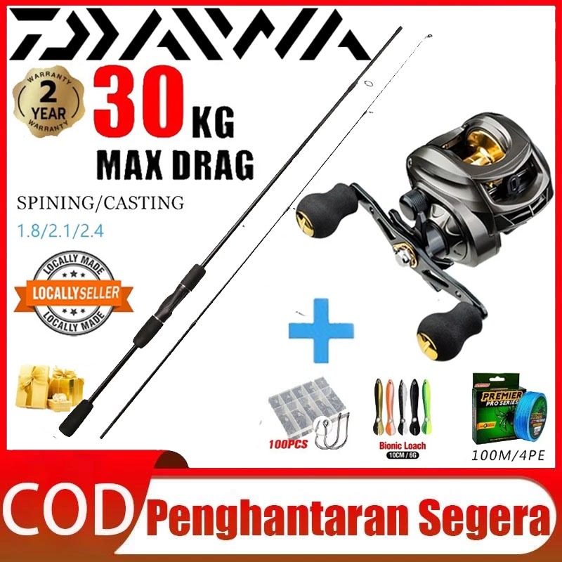 DAIWA Fishing Reel Set Casting Rod Reel Bc Casting Pancing Set Joran ...