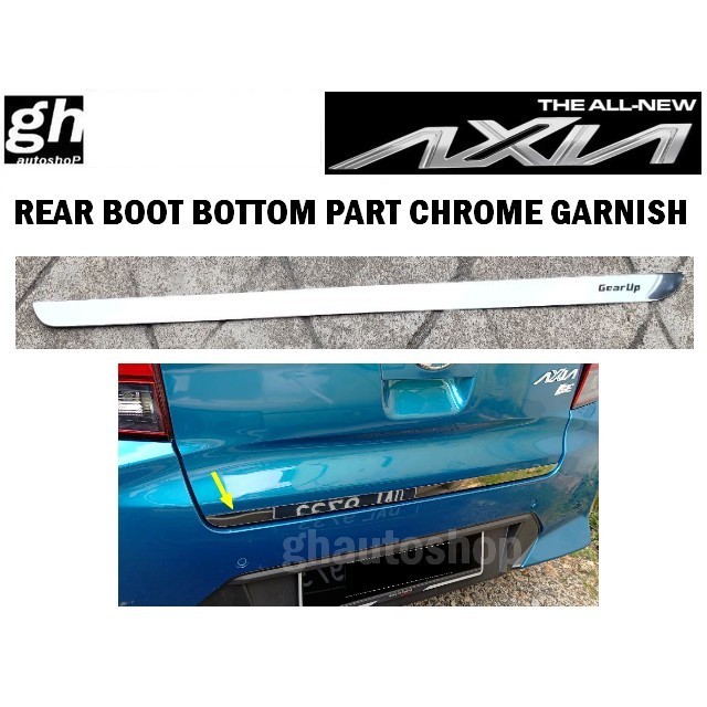 AXIA 2023 rear boot bottom part chrome garnish cover | Shopee Malaysia