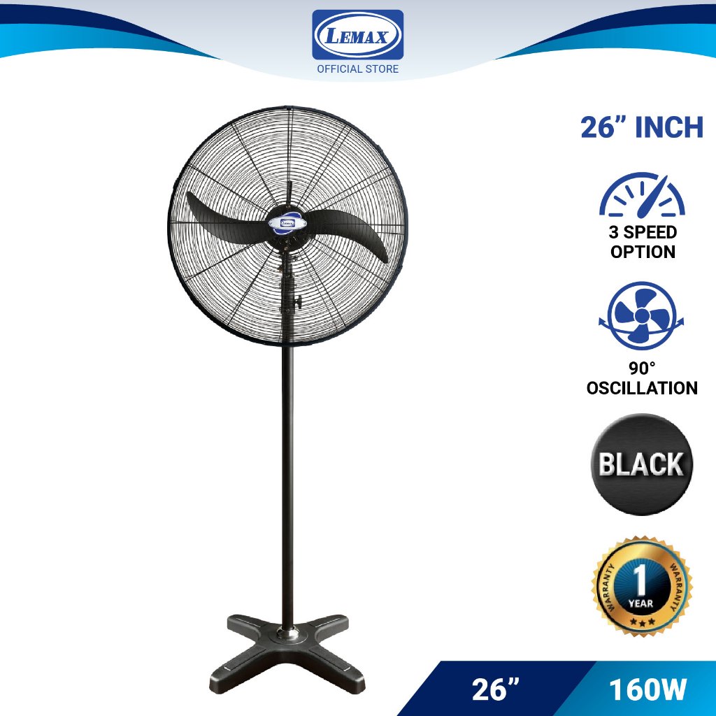LEMAX 26" Inch Industrial Stand Fan Kipas Berdiri Industri 26 Inci Wind ...