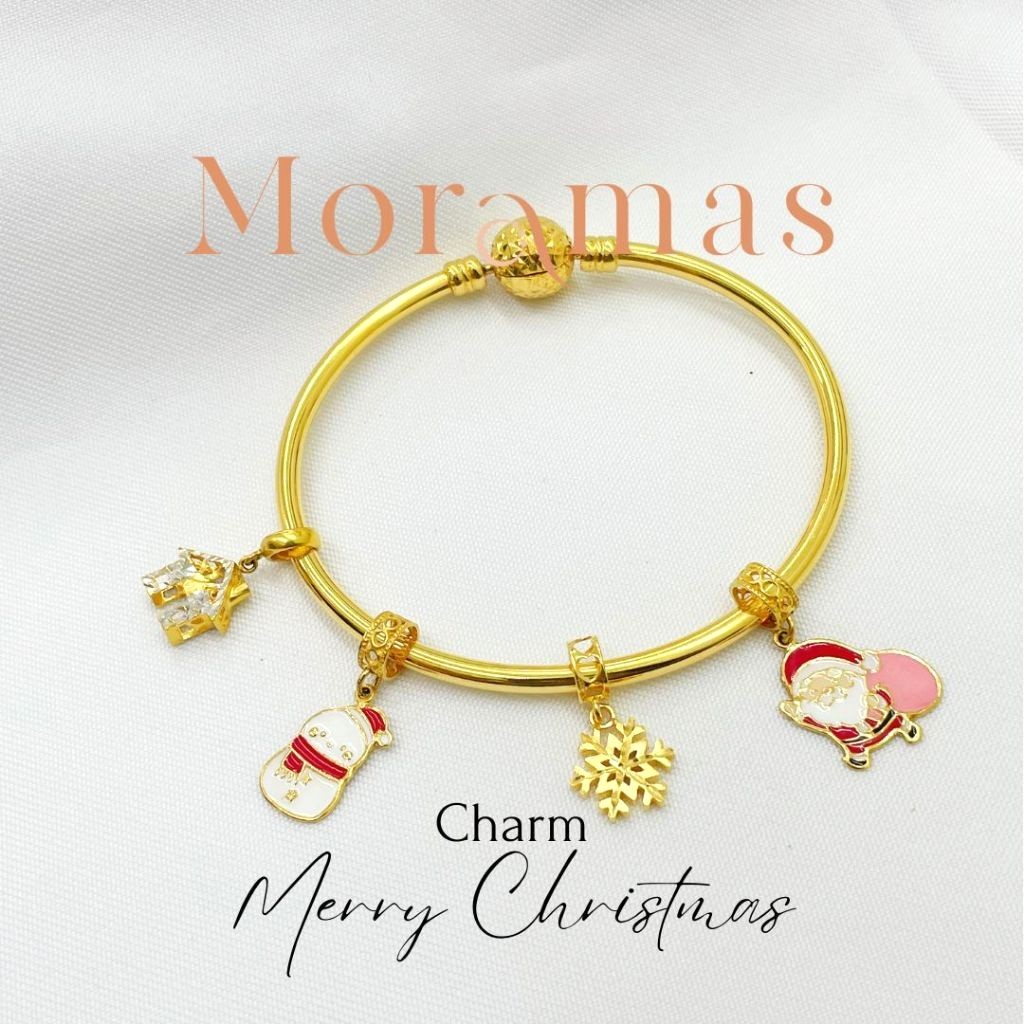 Moramas MERRY CHRISTMAS Charm 916 Gold/ Loket HARI NATAL Emas 916/圣诞快乐 ...