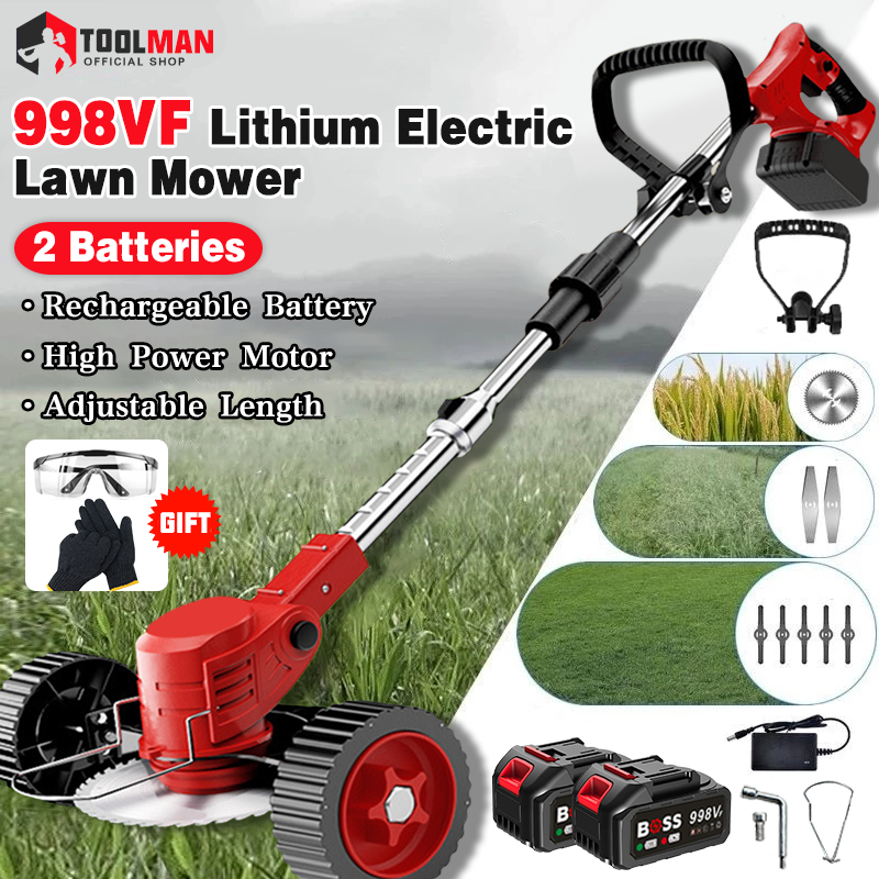 Grass cutter machine 998v battery mesin rumput bateri Lawnmower ...