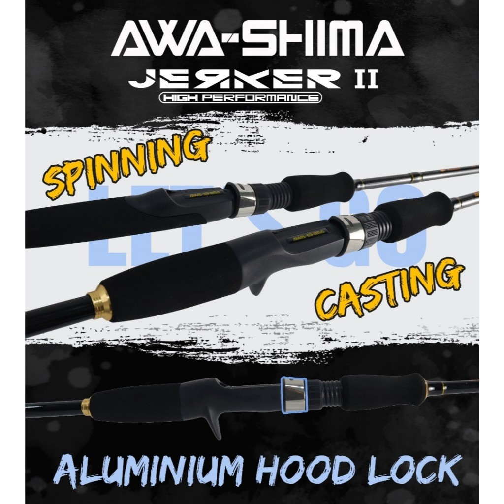 Awashima Jerker rod (2 PIECE SPINNING / CASTING ROD) with PVC Pipe ...
