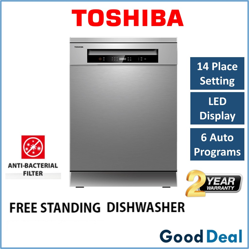 Toshiba DW-14F1(S)-MY Dishwasher Floor Standing Dish Washer Mesin Basuh ...