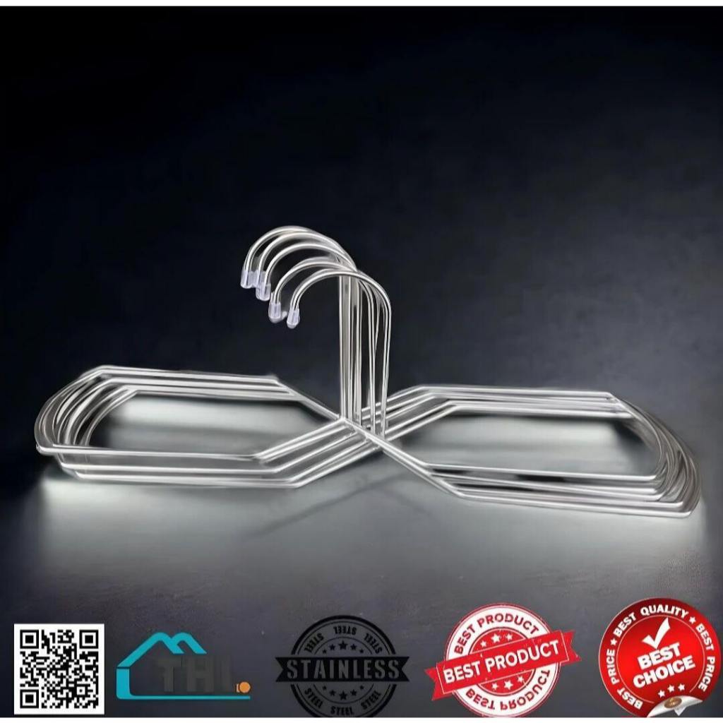 THL Stainless Steel Extra Thicken Hanger 8 Shape Drying Clother Hanger ...