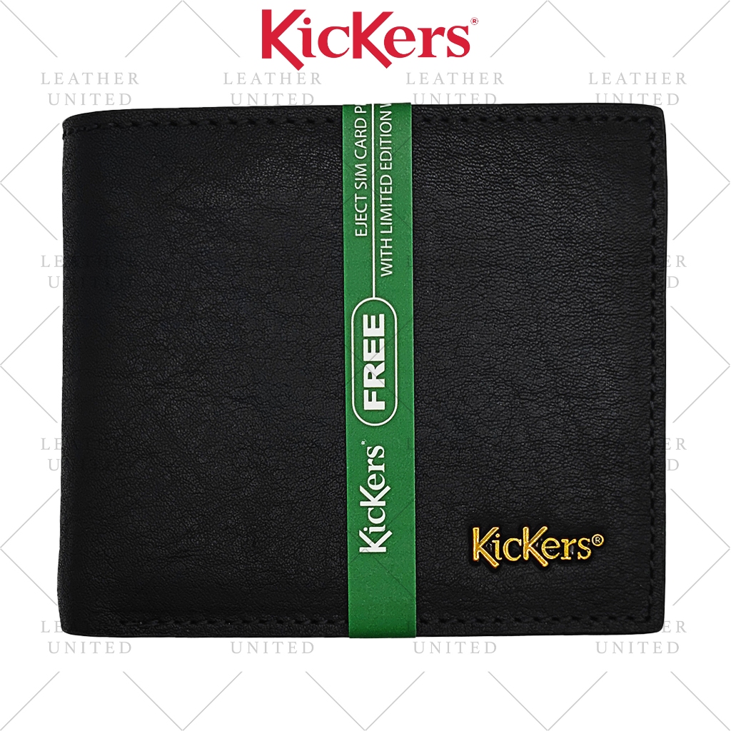 Kickers Genuine Full Grain Cowhide Leather Mid Flip Short Wallet # ...