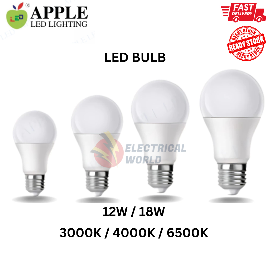 APPLE LED BULB 6W/9W/12W/18W E27 Lighting Light | Shopee Malaysia