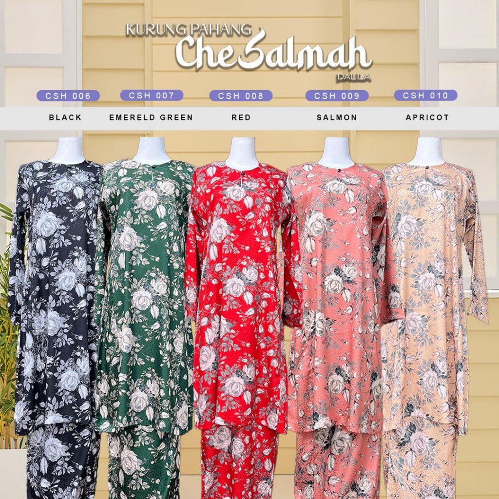 Dalila Baju Kurung Pahang Che Salmah Bercorak ironless Material ...