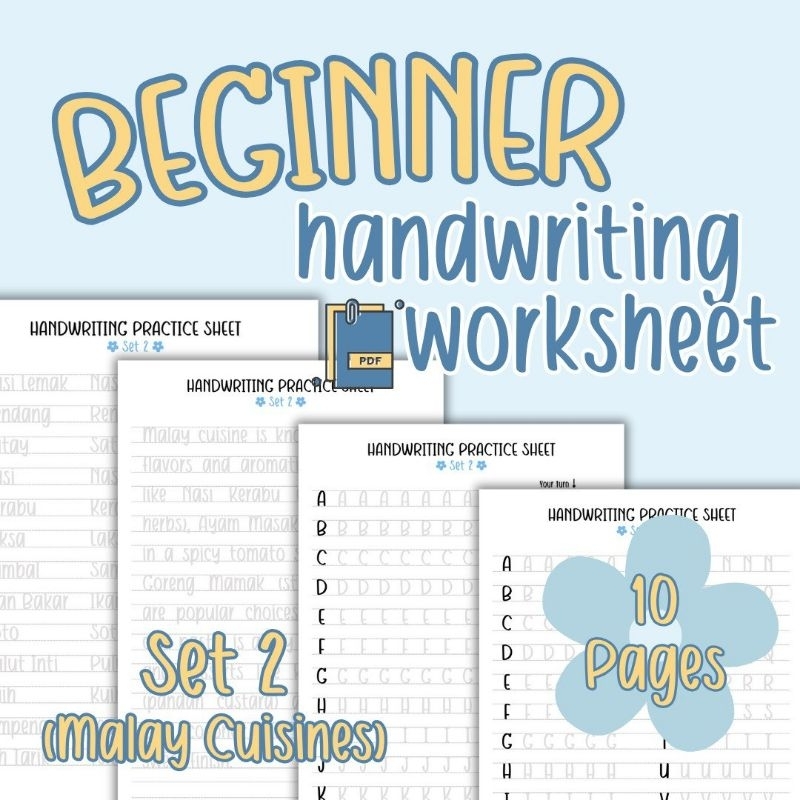 102 Printable Handwriting Practice for Beginners | Daily English ...