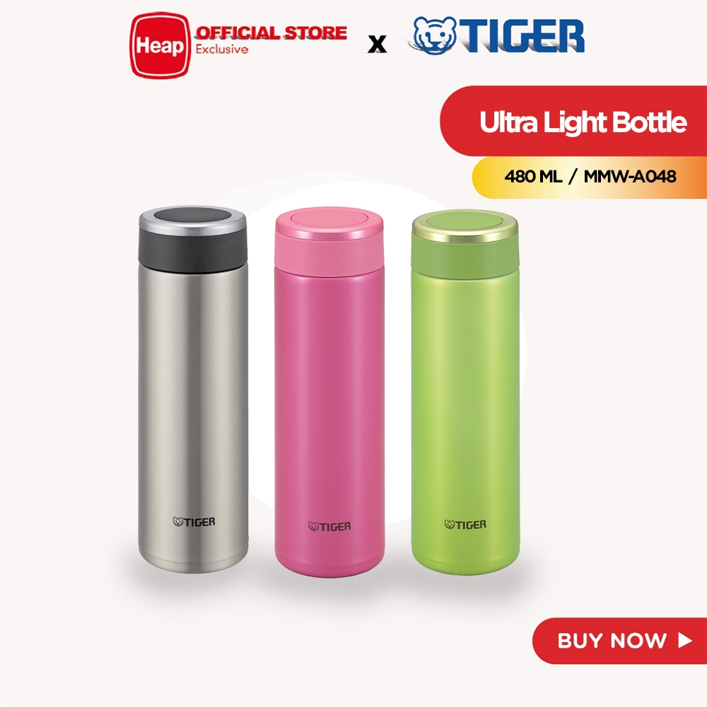 Tiger Brand Ultra-Light Vacuum Insulated Thermal Bottle - Assorted Color (480ML) [Model: MMW ...
