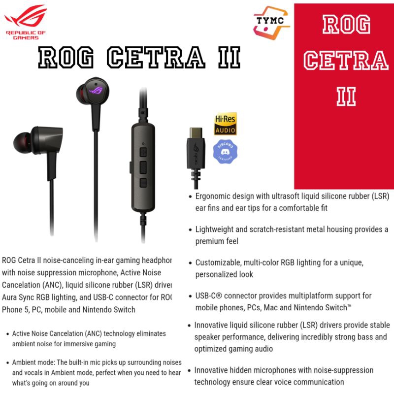 ASUS ROG CETRA II WIRED EARPHONE | Shopee Malaysia