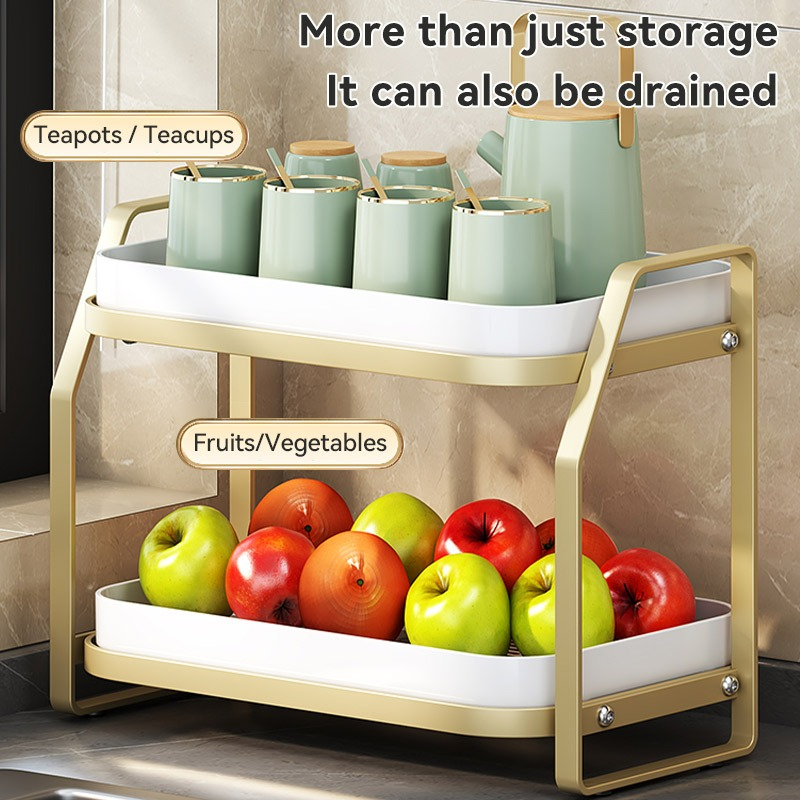 Cup Holder Cup Storage Cup Rack Double-Layer Tea Tray Storage Place ...