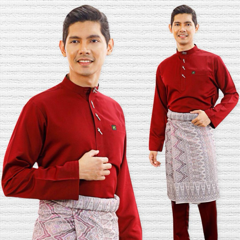 [ S - 9XL ] Baju Melayu MAROON . Baju Sedondon Raya 2025 . Baju Melayu ...