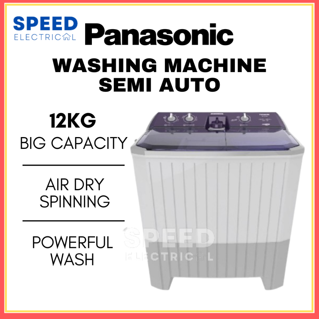 [SABAH ONLY] PANASONIC 12KG WASHING MACHINE NA-W120G1 SEMI AUTO MESIN ...