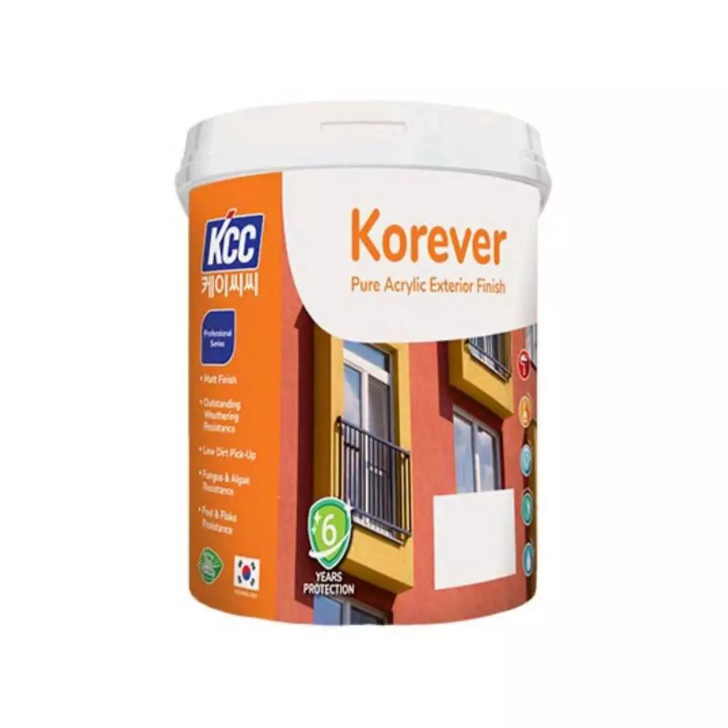 1L KCC PAINT KOREVER PURE ACRYLIC EXTERIOR FINISH 6 YEARS KOREA PAINT ECO GREEN FUNGUS ALGAE ...
