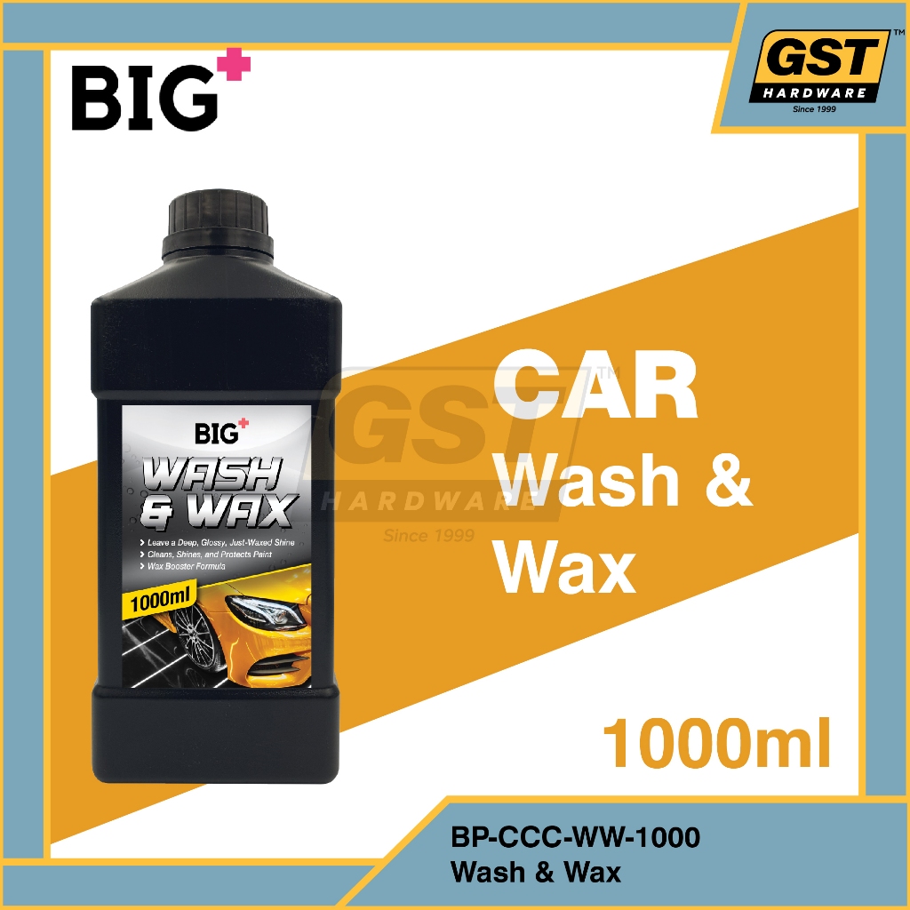 BIG+ Wash & Wax Car Wash Shampoo 1000ml Clean Polish Kereta Coating ...