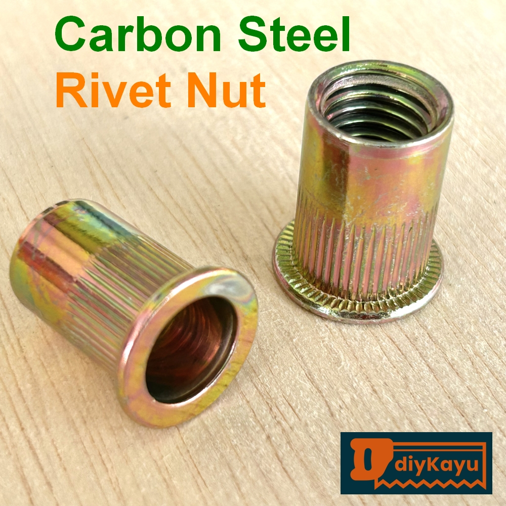 Carbon Steel Rivet Nut M3 M4 M5 M6 M8 M10 M12 Flat Threaded Insert blind rivnut | Shopee Malaysia