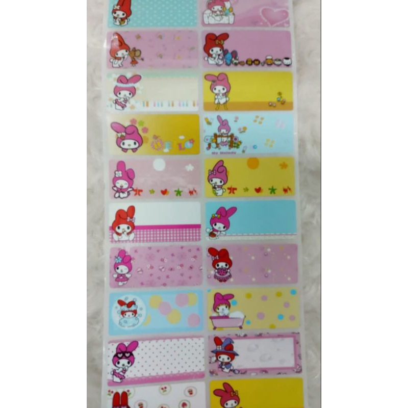 60 pcs Melody cartoon name stickers ~large | Shopee Malaysia