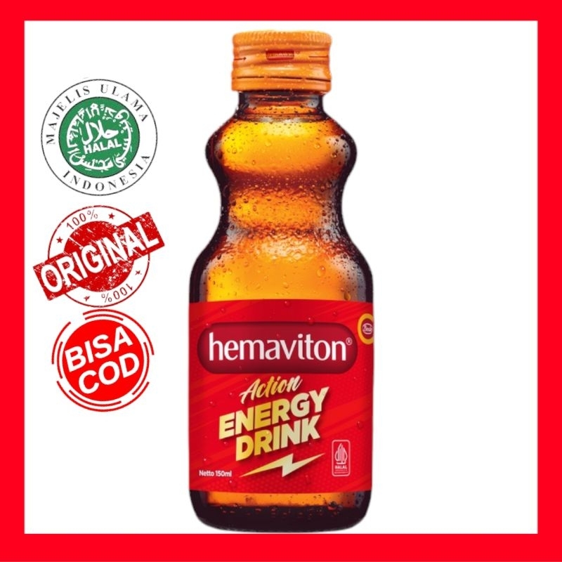 Hemaviton Action Energy Drink Kemasan botol kaca 150ml. | Shopee Malaysia