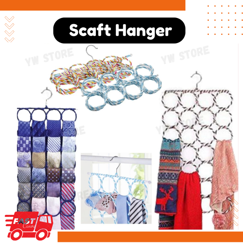 Foldable Ring Tudung Bawal Tie Hanger 12 Holes 28 Holes Scaft Rack 围巾架 ...