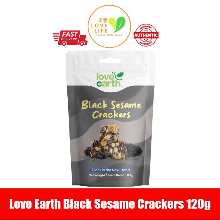 Love Earth Organic Black Sesame Cracker Crackers 120g | Shopee Malaysia