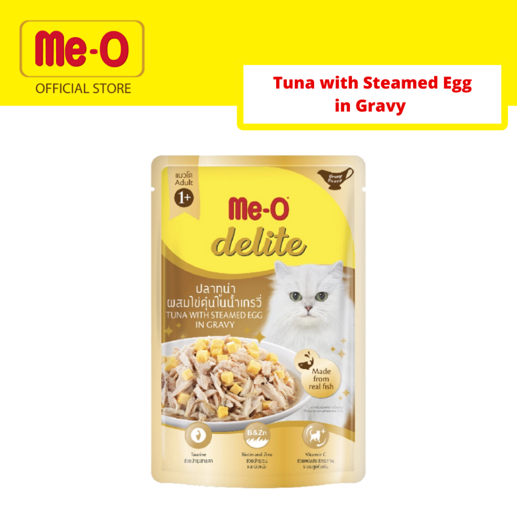 MeO Delite Premium Cat Pouch - Tuna with Steamed Egg in Gravy (70g ...