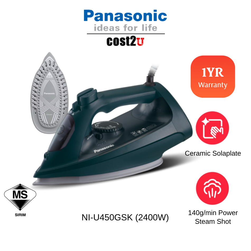 Panasonic Steam Iron with U-Shape Groove | NIU450GSK NIU800ASK (Steam ...