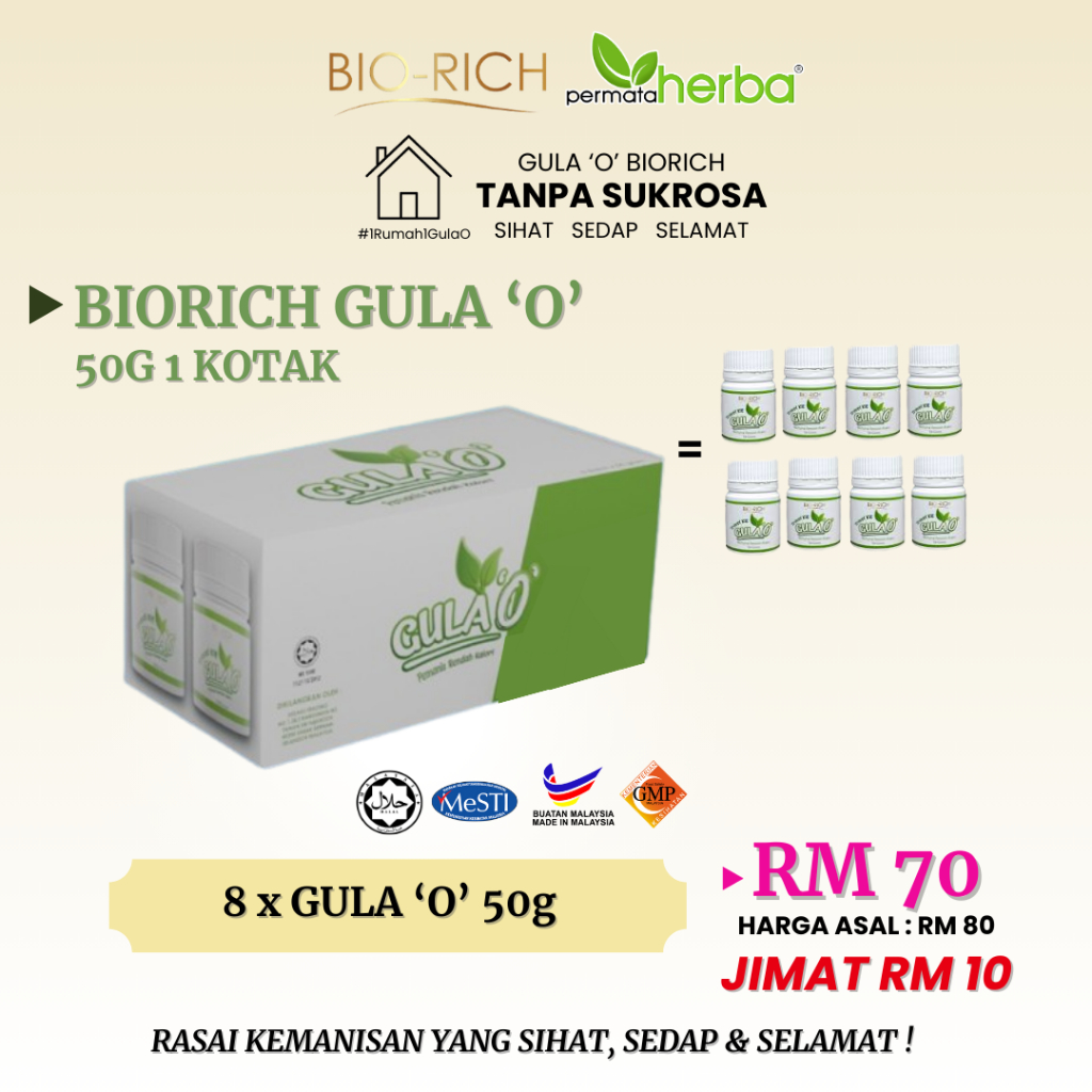Biorich Gula 'O' 1 Box/Pengganti Gula Pasir/Pemanis Rendah Kalori/Low ...