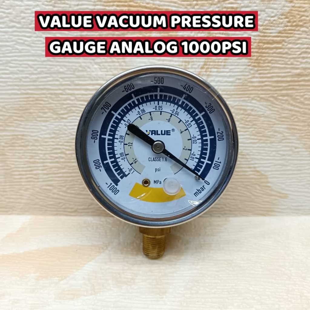 VALUE vacuum pressure gauge analog head only 1000psi vacuum pump airconditioning mechanical ...